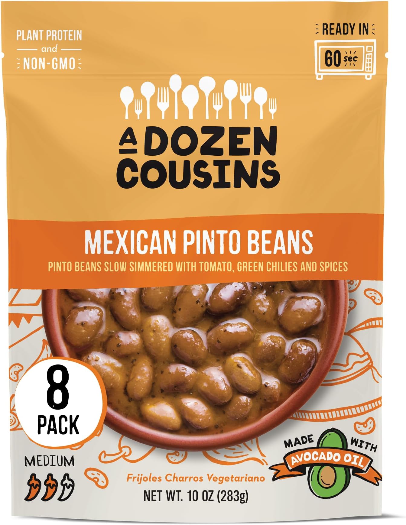Amazon.com : A Dozen Cousins Seasoned Microwave Beans Variety Pack ...