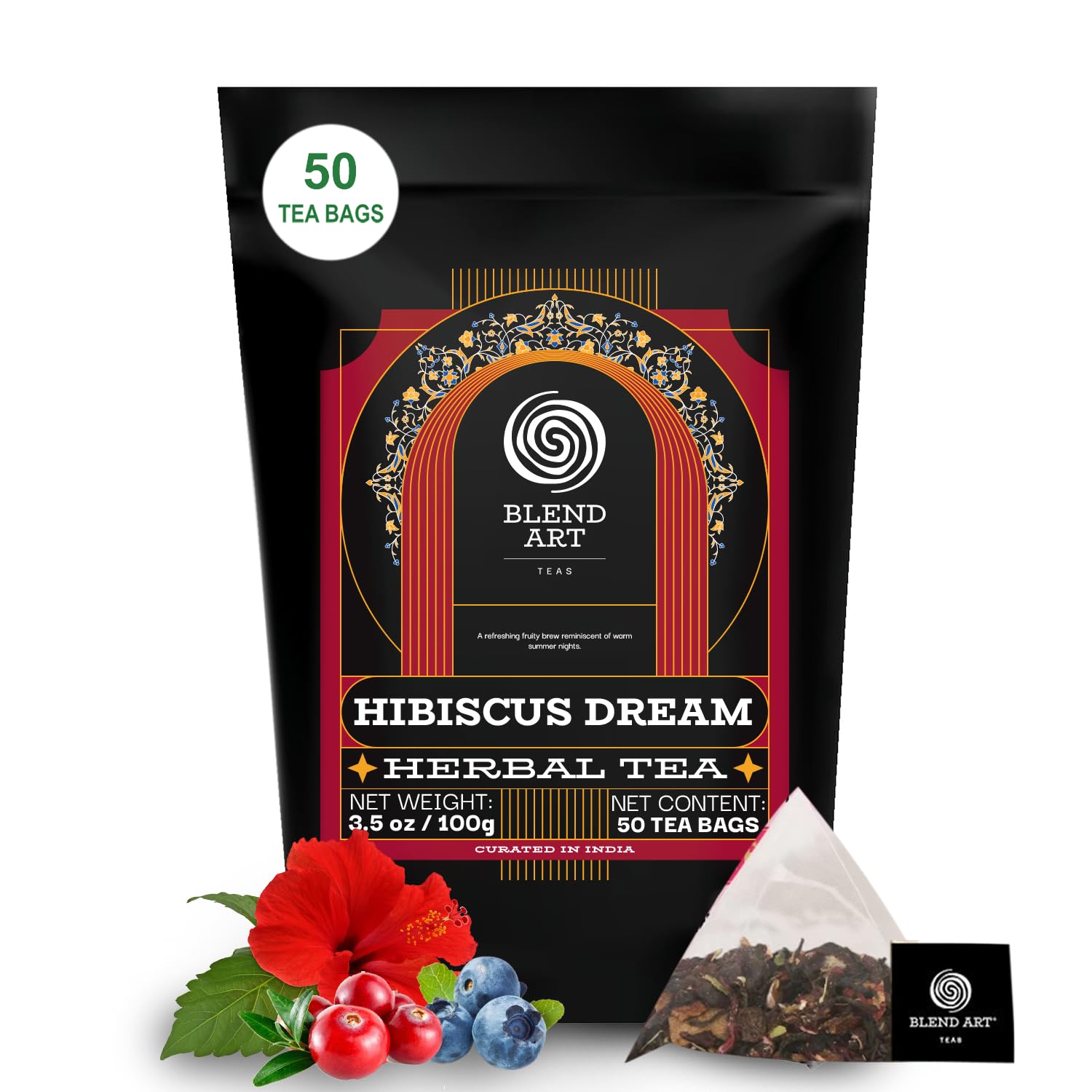 Amazon.com : Organic Hibiscus Tea, Pyramid Tea Bags, 50 Count ...