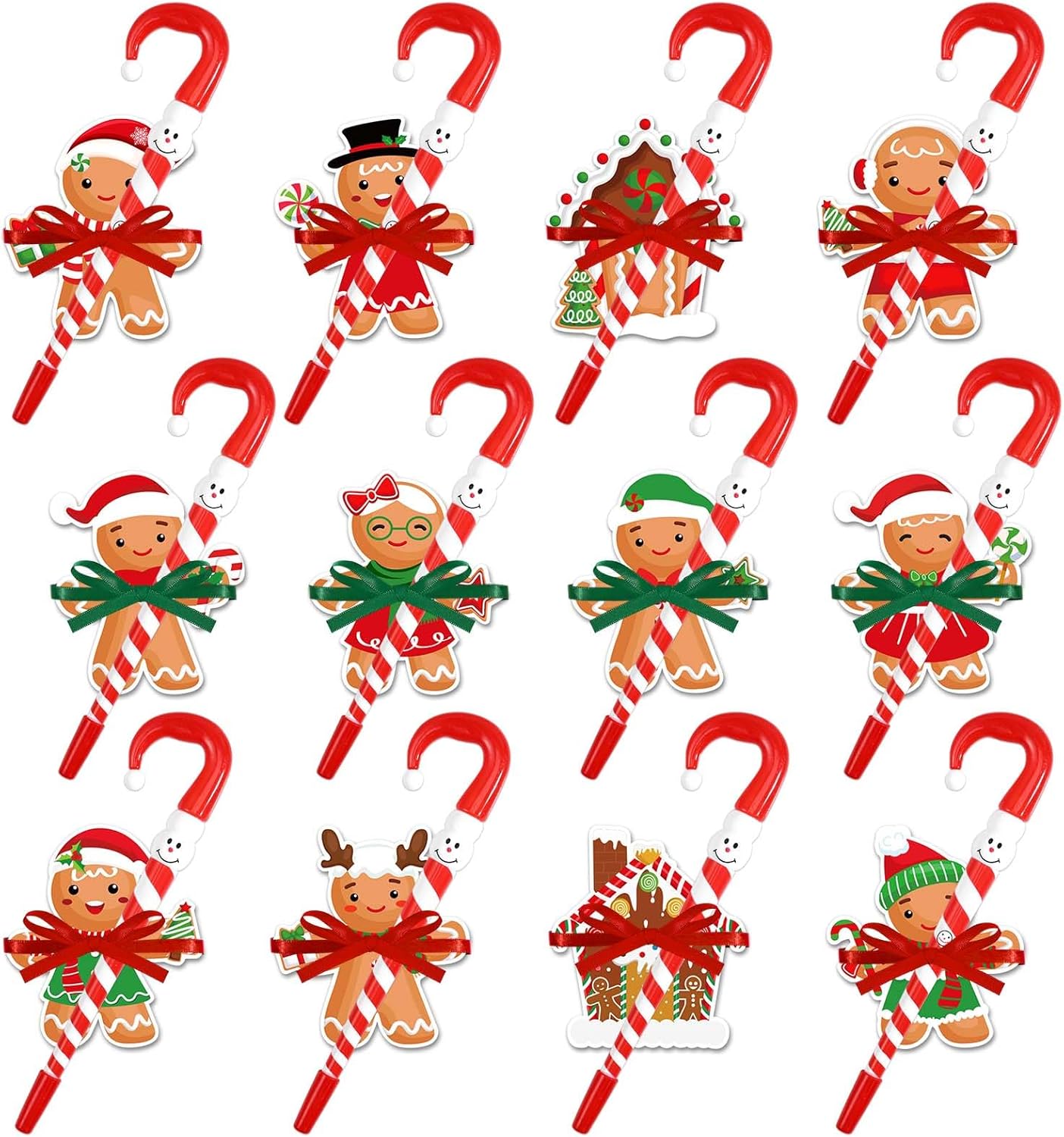 Amazon.com : Bolsome 24 Sets Christmas Sticky Notes and Pen Ribbons ...