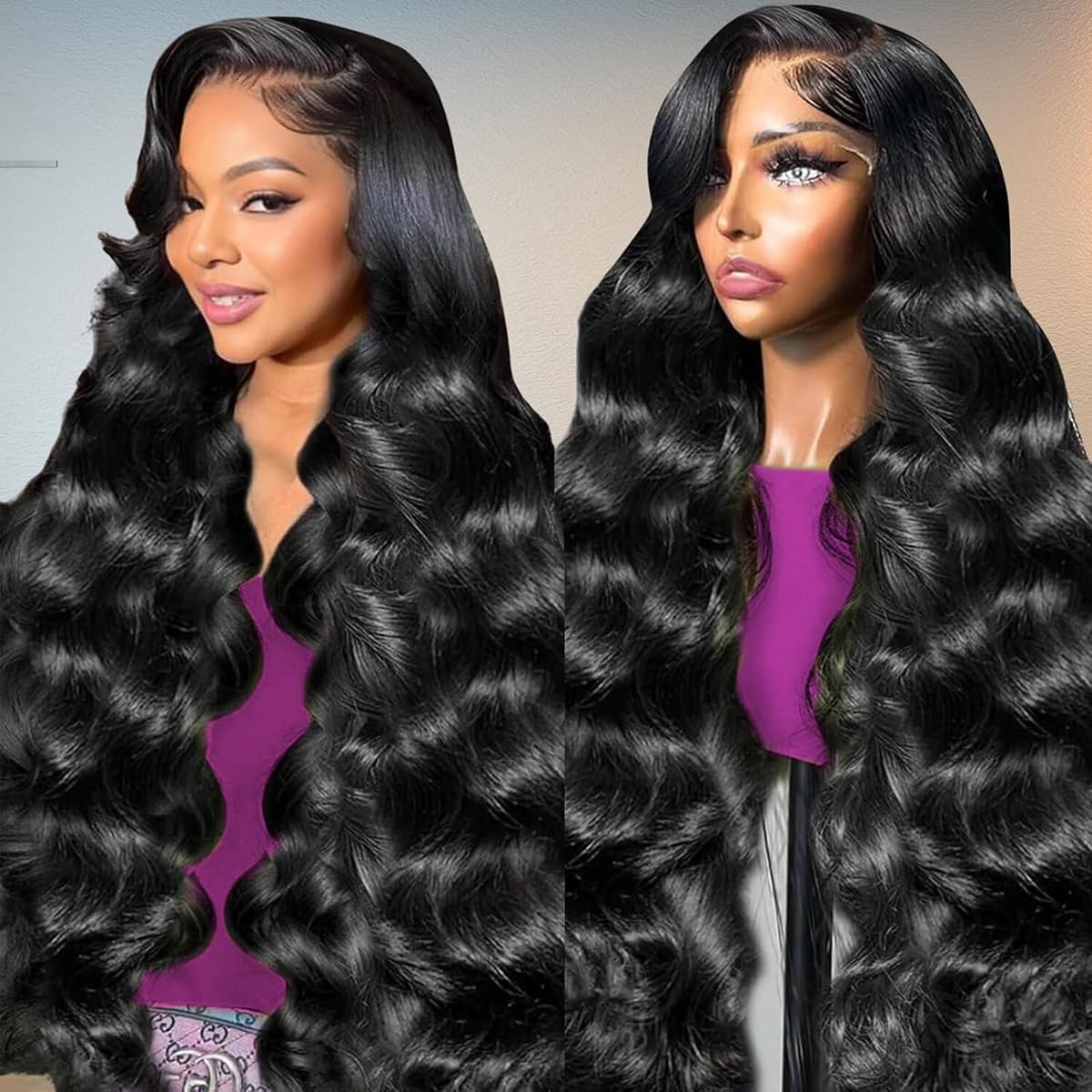 Amazon.com : 26 Inch 13x6 Body Wave Lace Front Wigs Human Hair Pre ...
