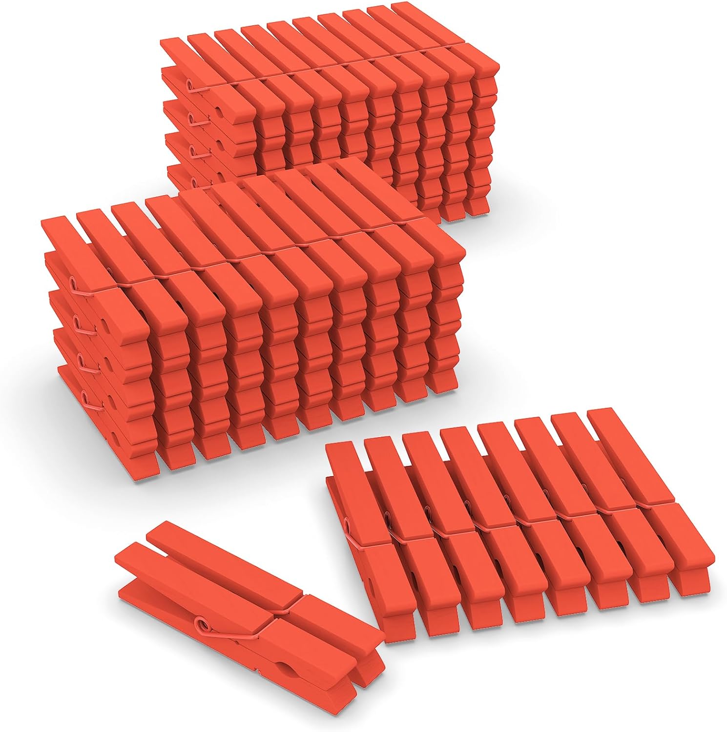 Amazon.com: 100 Pack Colored Clothespins Wooden 2.9 Inch, Orange ...