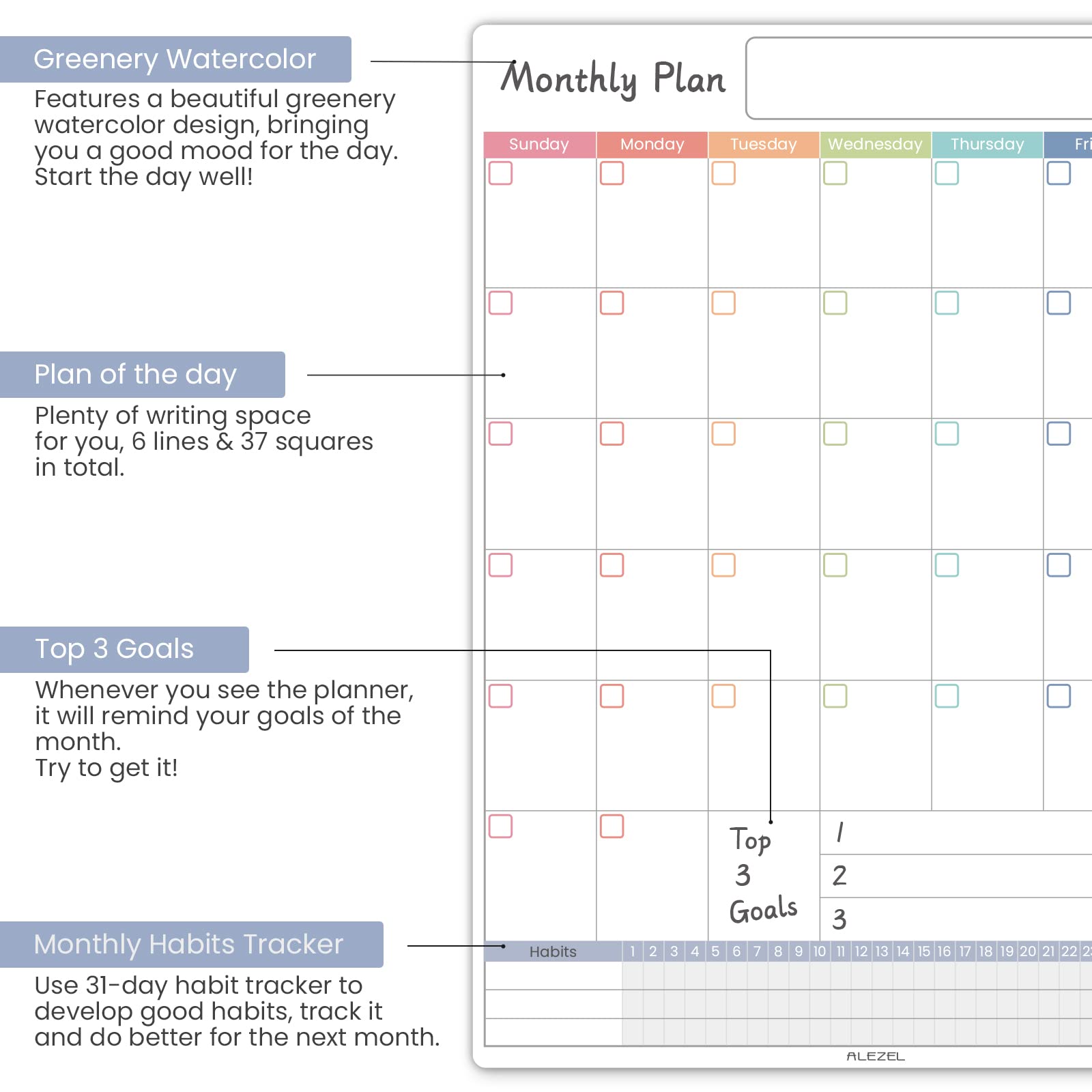 Snapklik.com : ALEZEL Dry Erase Calendar For Fridge Magnetic, Monthly ...