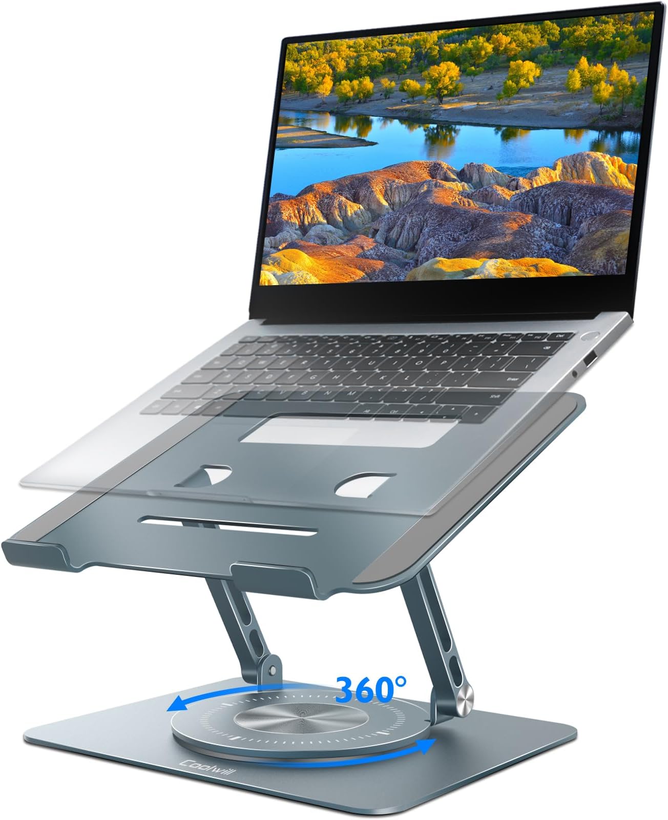 Amazon.com: JOKItech Dual Aluminum Vertical Laptop Stand Organizer ...