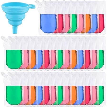 Amazon.com | 200 Pcs Reusable Plastic Flask Travel Pouches for Adults ...