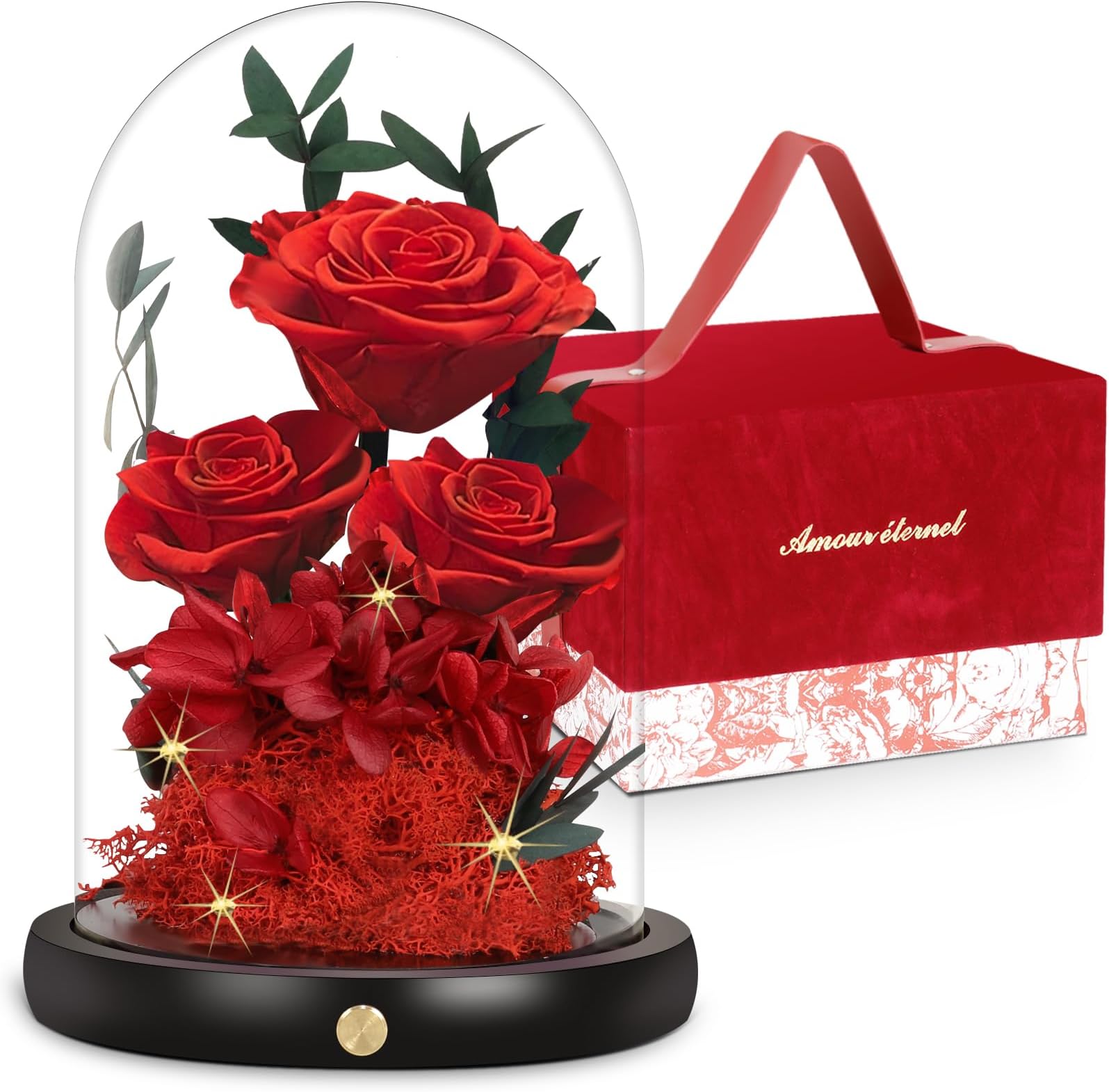 Amazon.com: Preserved Roses - Bouquet in Vase - Eternal Bouquet ...
