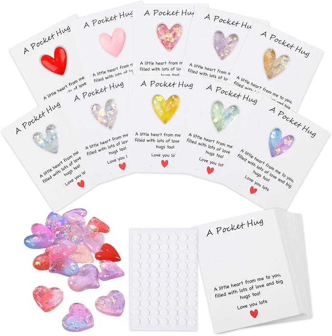 Amazon.com : GINCEVHY 40 Sets Pocket Hug Tokens Gift Bulk Hug Cards ...