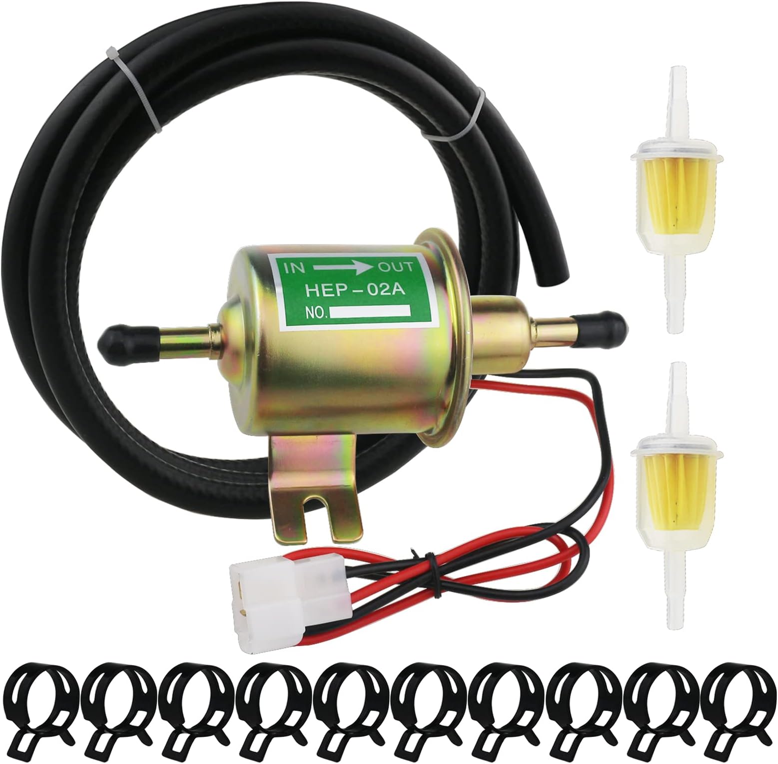 Amazon.com: Brock Replacement Universal 12 Volt Electric Fuel Pump w/Installation Kit Inline ...