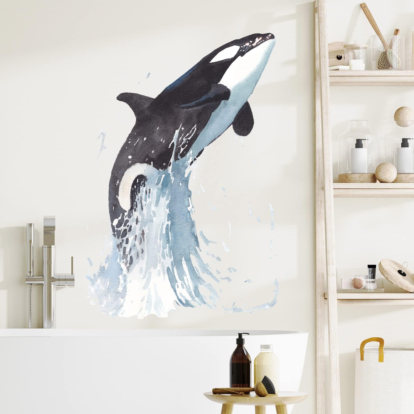 Amazon.com: 38"W Large Blue Whale Wall Decals Peel and Stick for ...