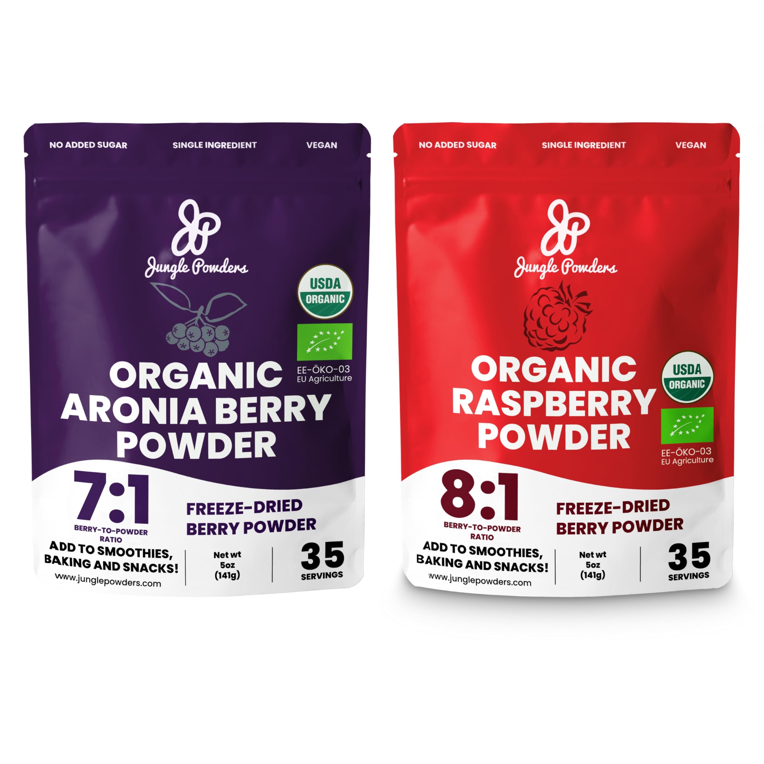 Amazon.com: Jungle Powders Organic Berry Powders Bundle: 5oz Aronia ...
