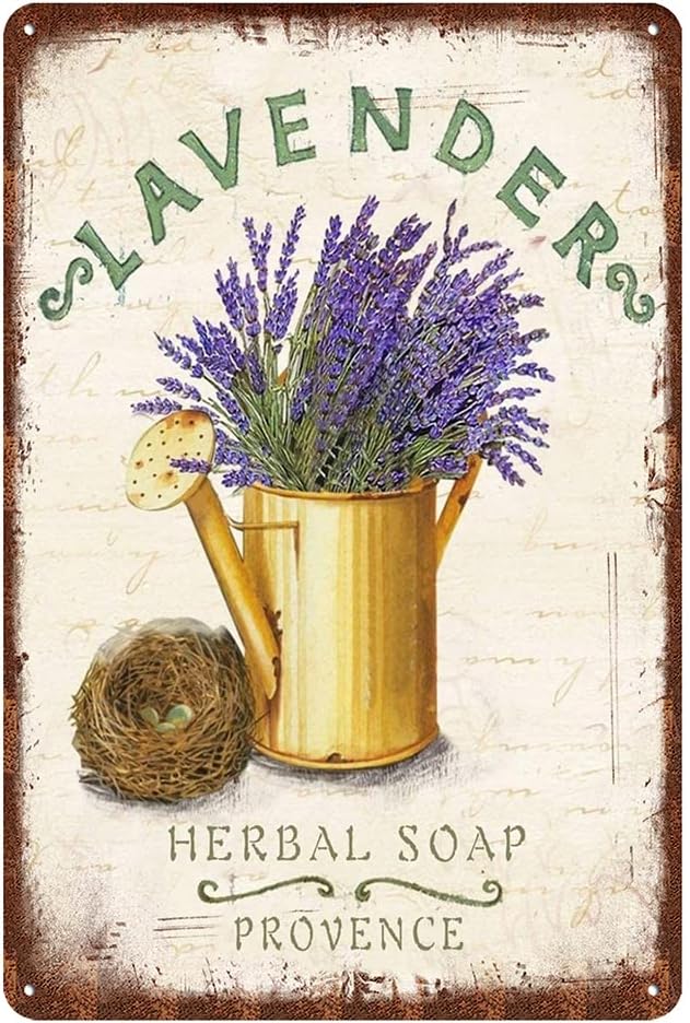 Amazon.com: Vintage Lavender Metel Signs Retro Flower Tin Signs Farm ...