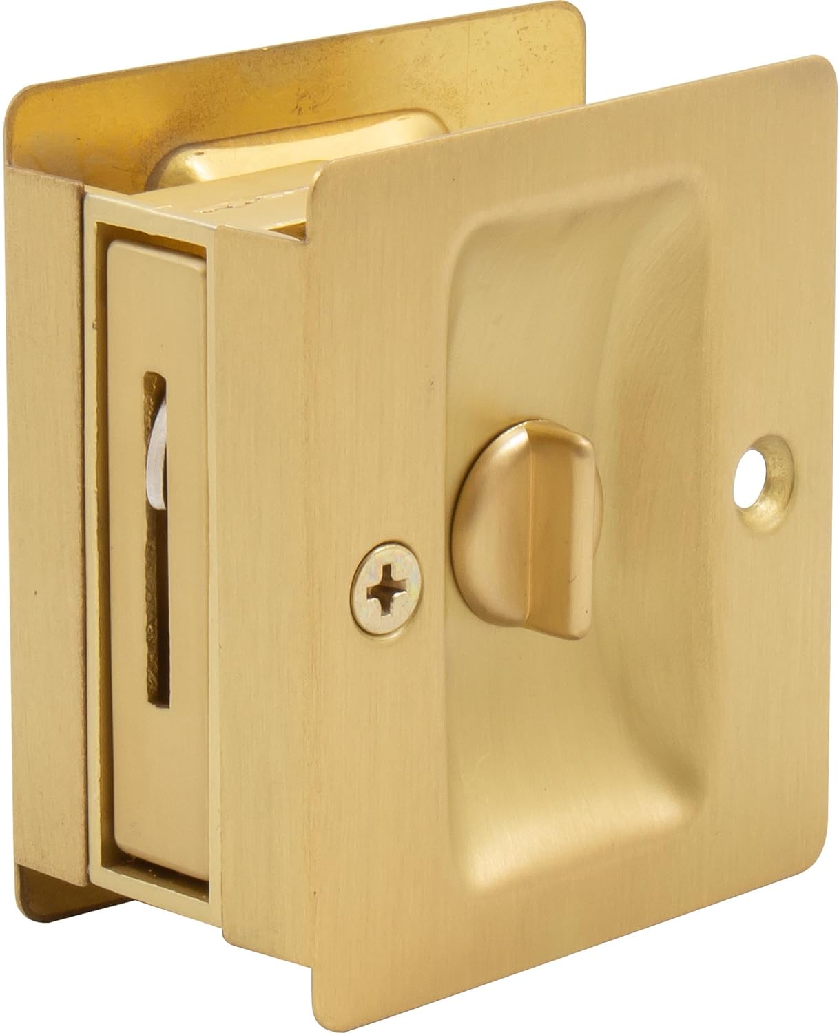 Premium Square Pocket Door Lock, Privacy (Bed/Bath) Latch, Clear Pack ...