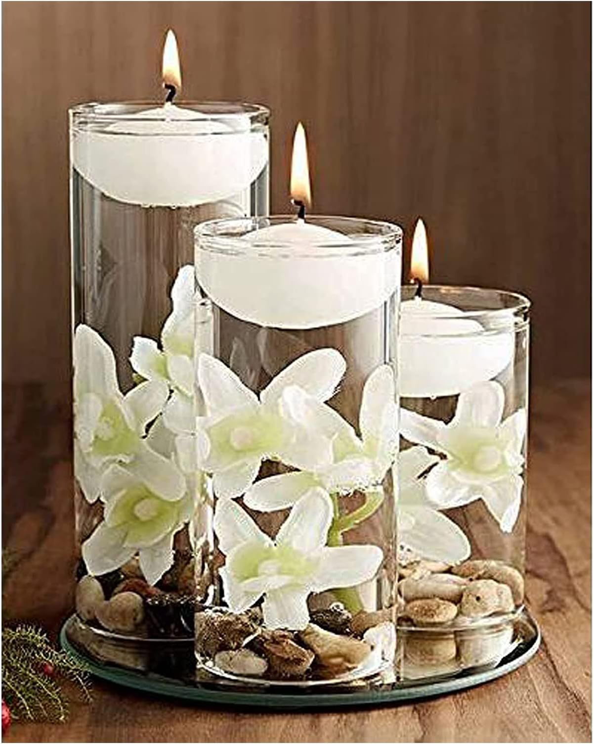 Aura Decor Pack of 20 Nuggets Floating Candles (White Colour) (5cm x ...