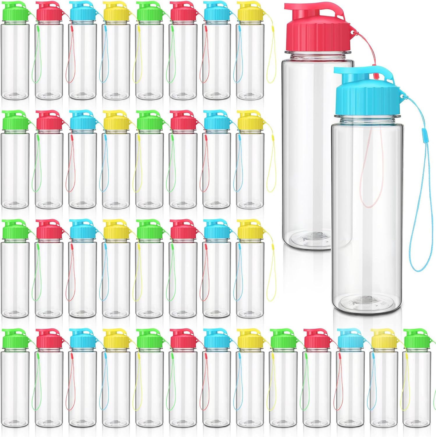 Amazon.com: Mifoci 60 Pieces Water Bottle Bulk Plastic Water Bottles ...