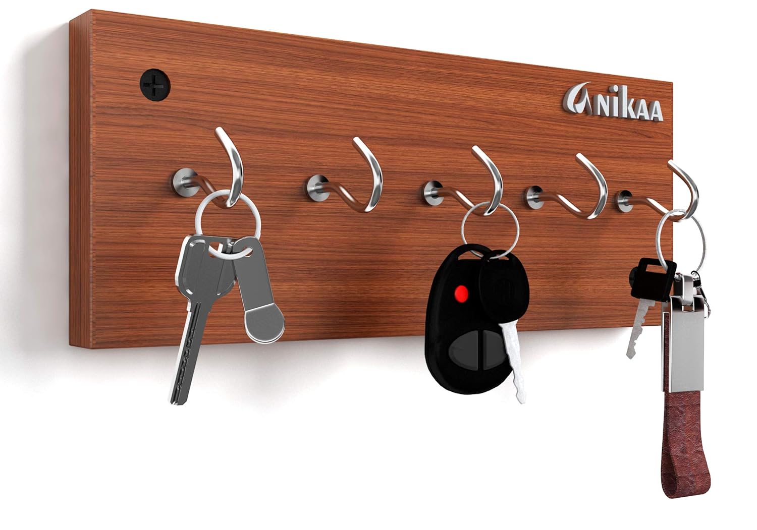 Anikaa Evay Engineered Wood Key Holder Stand/Wall Hooks Stand/Plain Key ...
