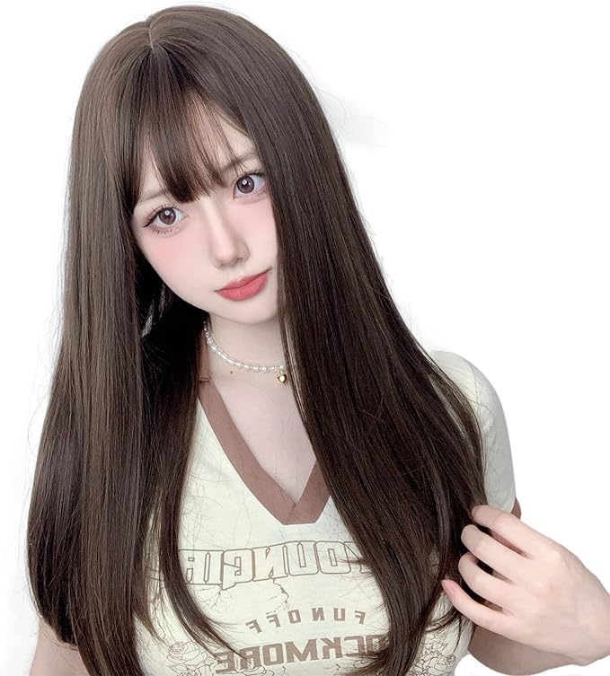 Amazon.co.jp: MoeLoli ウィッグ ロング 黒髪 カツラセミロング かつら 女性 ミディアム フルウィッグ 女装 ストレート ...