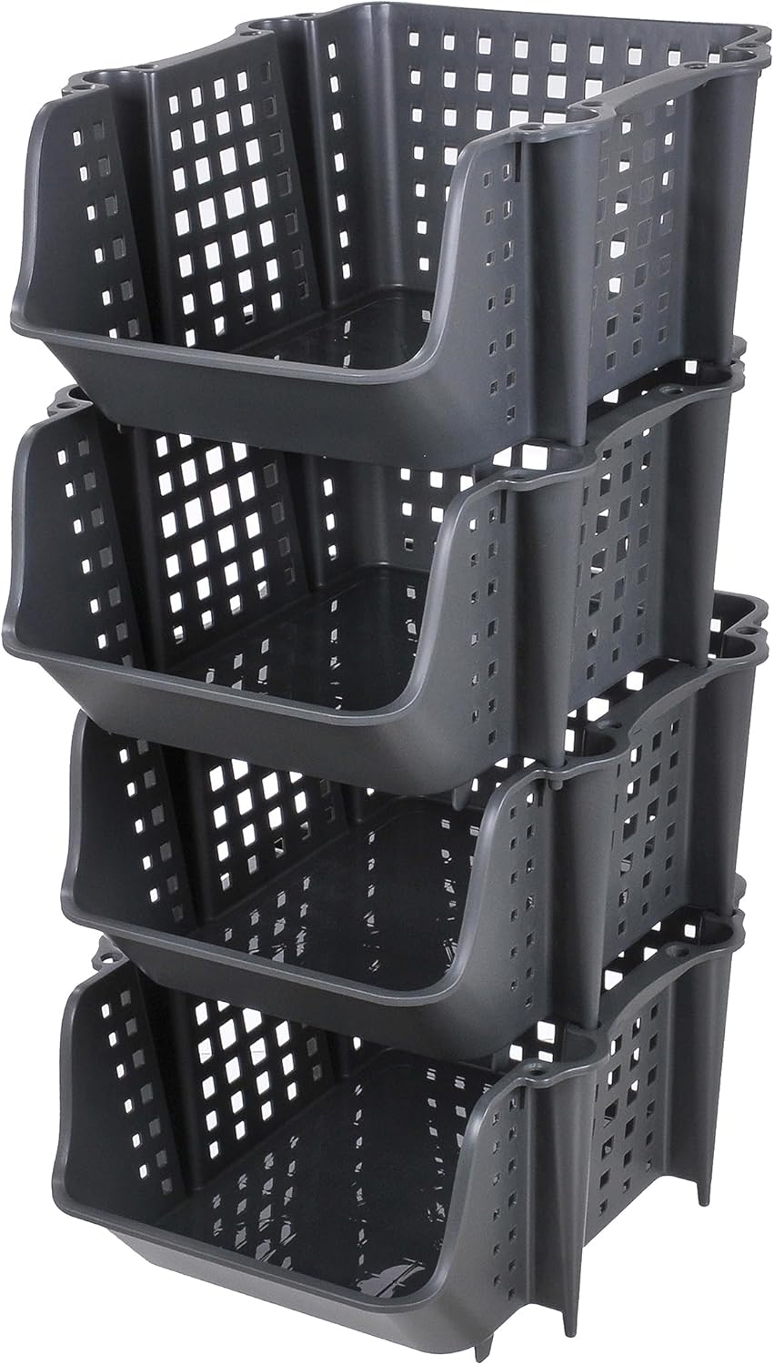 Skywin Contenedores de almacenamiento apilables de plástico para ...