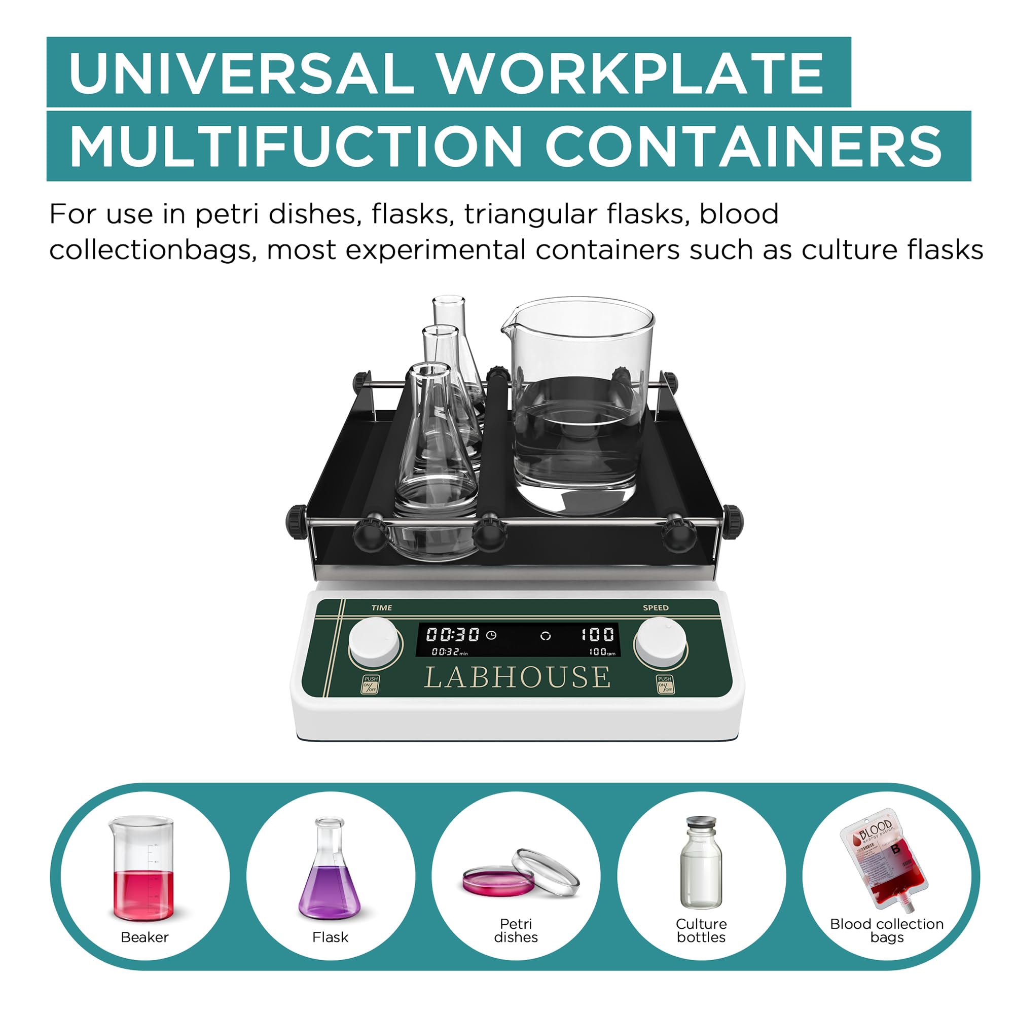 Snapklik.com : Lab Digital Orbital Shaker Mixer 9.85"x9.85" Plate Size ...