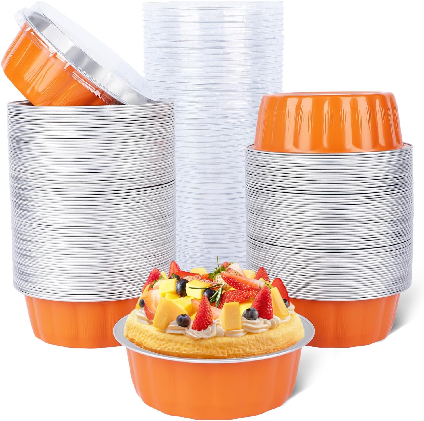 Amazon.com: Beasea Ramekins Baking Cups with Lids, 120 Pack 8 oz 4 Inch ...