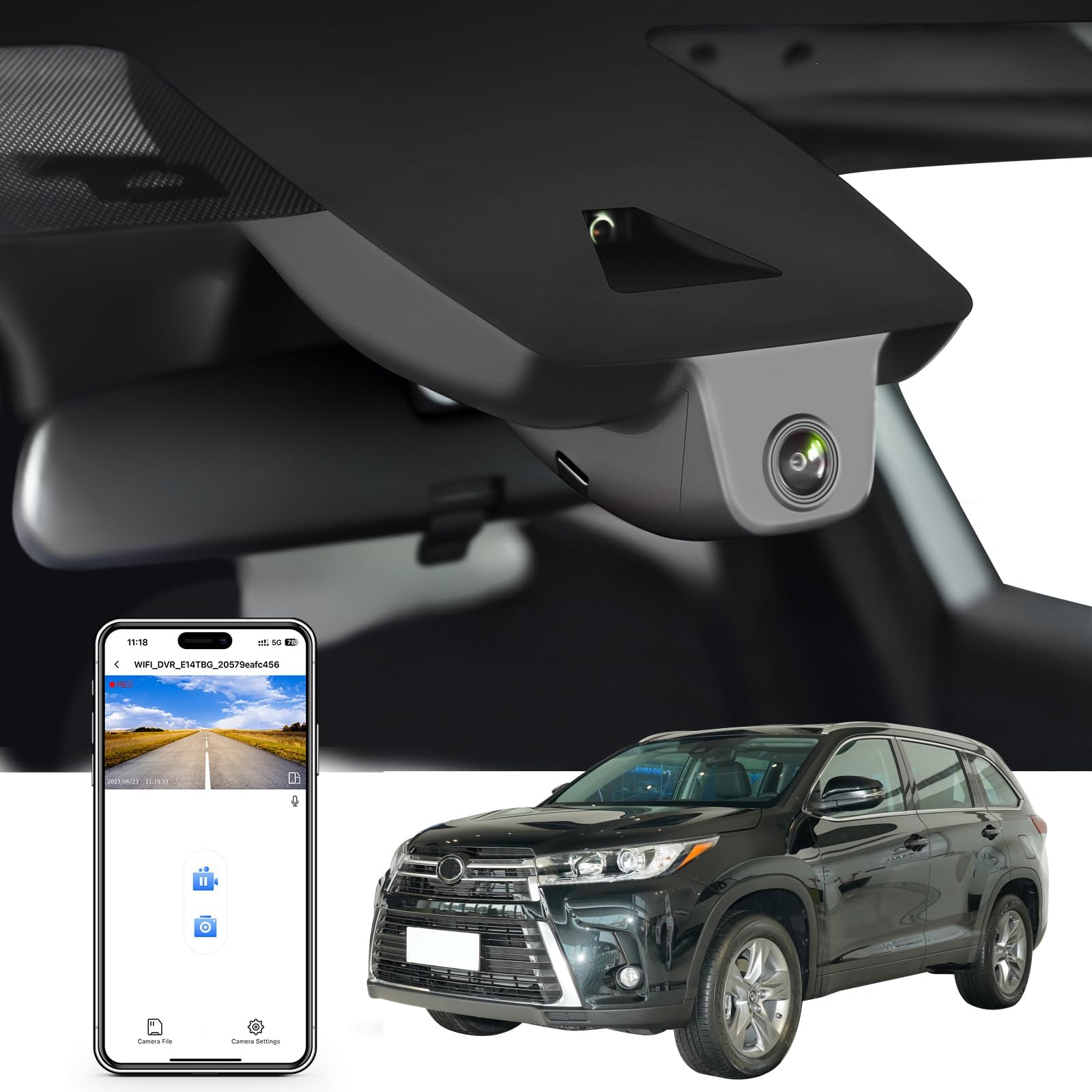 Amazon.com: Mangoal 4K Dash Cam Custom fit for Toyota Highlander ...