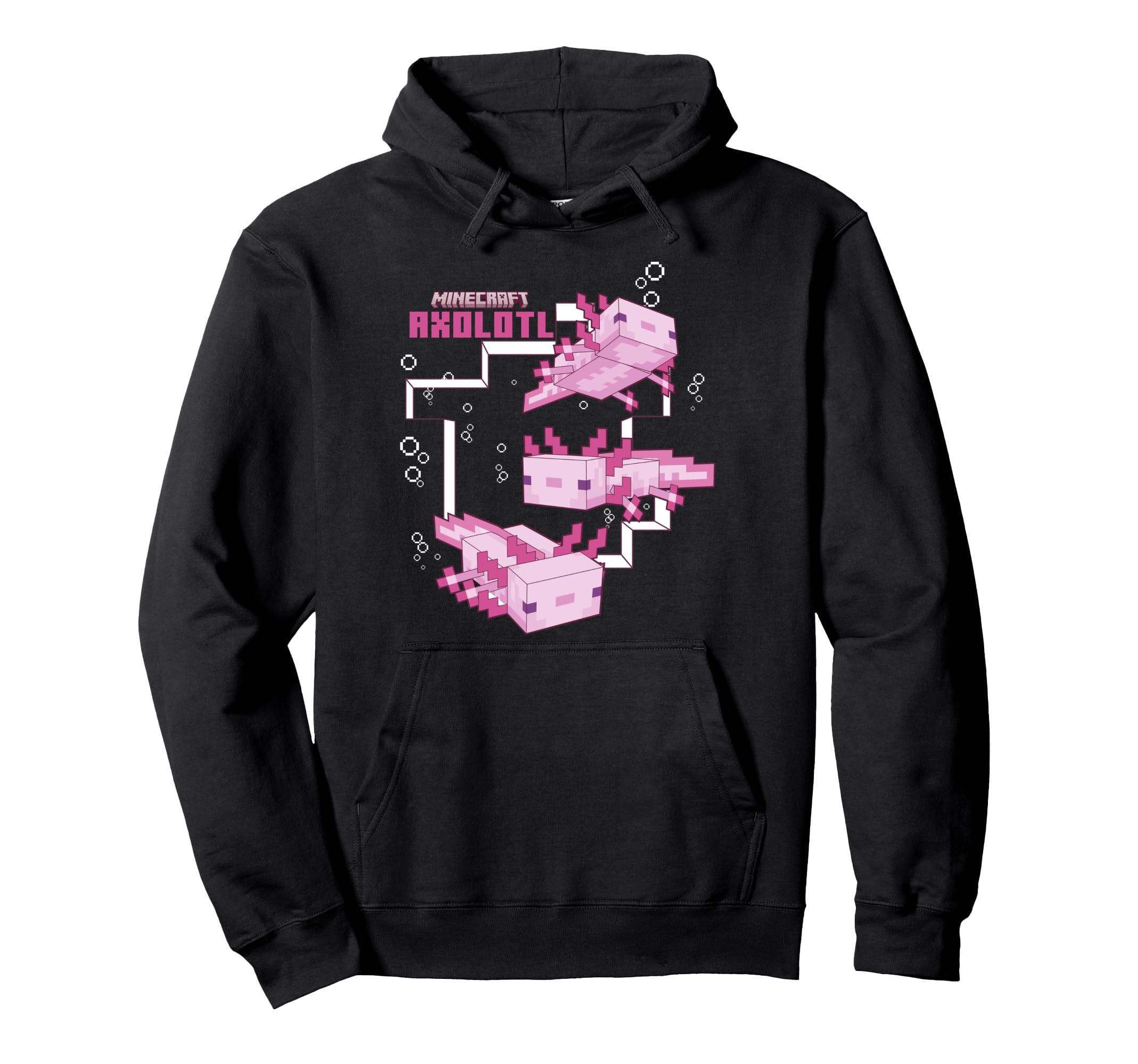 Amazon.com: Minecraft Pink Axolotl Pond Pullover Hoodie : Clothing ...