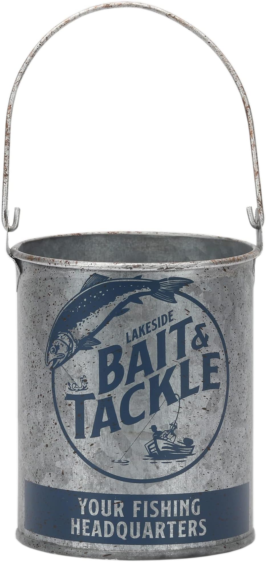 Amazon.com: Open Road Brands Lakeside Bait and Tackle Metal Bucket ...