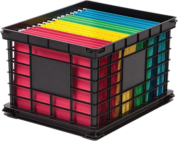 Amazon.com: STAPLES 253856 File Storage Plastic Crate Letter/Legal Size ...