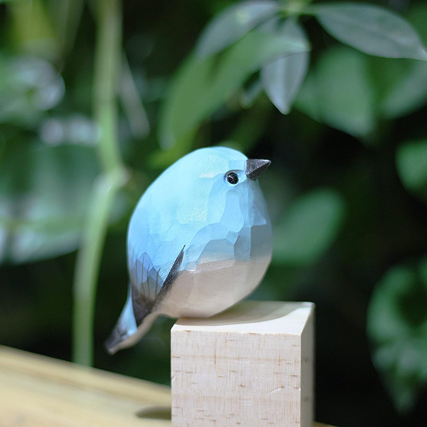 Amazon.com: TALKLEK Wooden Mountain Bluebird Figurine Hand Carved ...