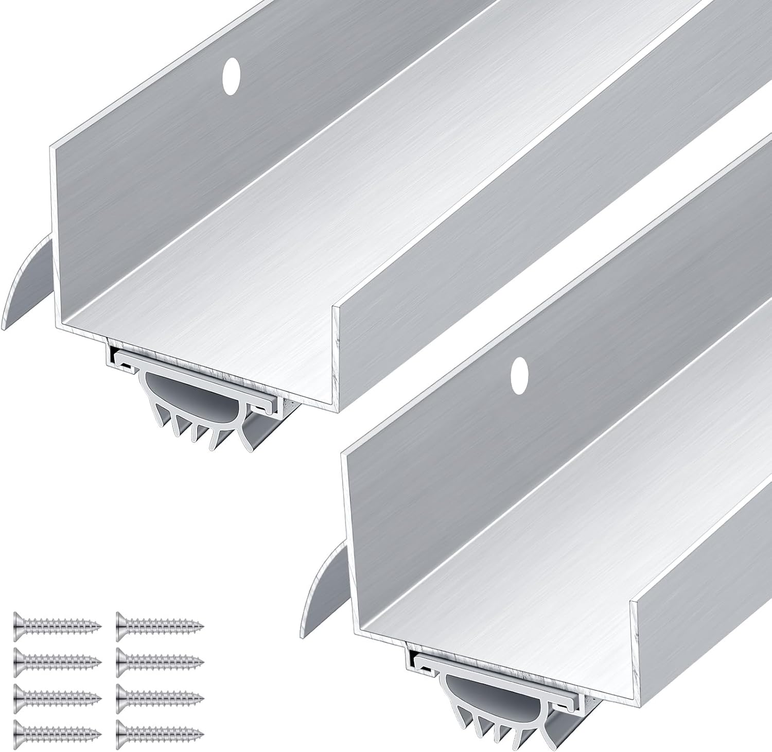MorningRo 2 Pcs 1-3/4 x 36 U Shaped Aluminum Door Bottom Sweep with ...