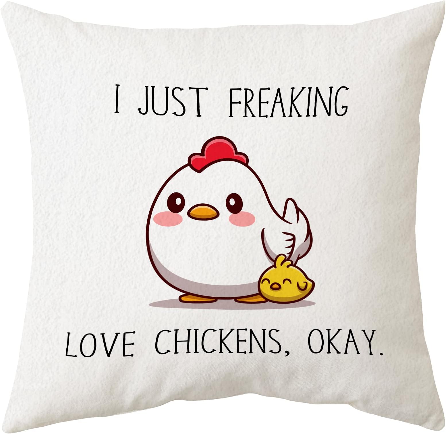 Amazon.com: Just A Girl Who Loves Chickens Throw Pillow Cover,Farmhouse ...