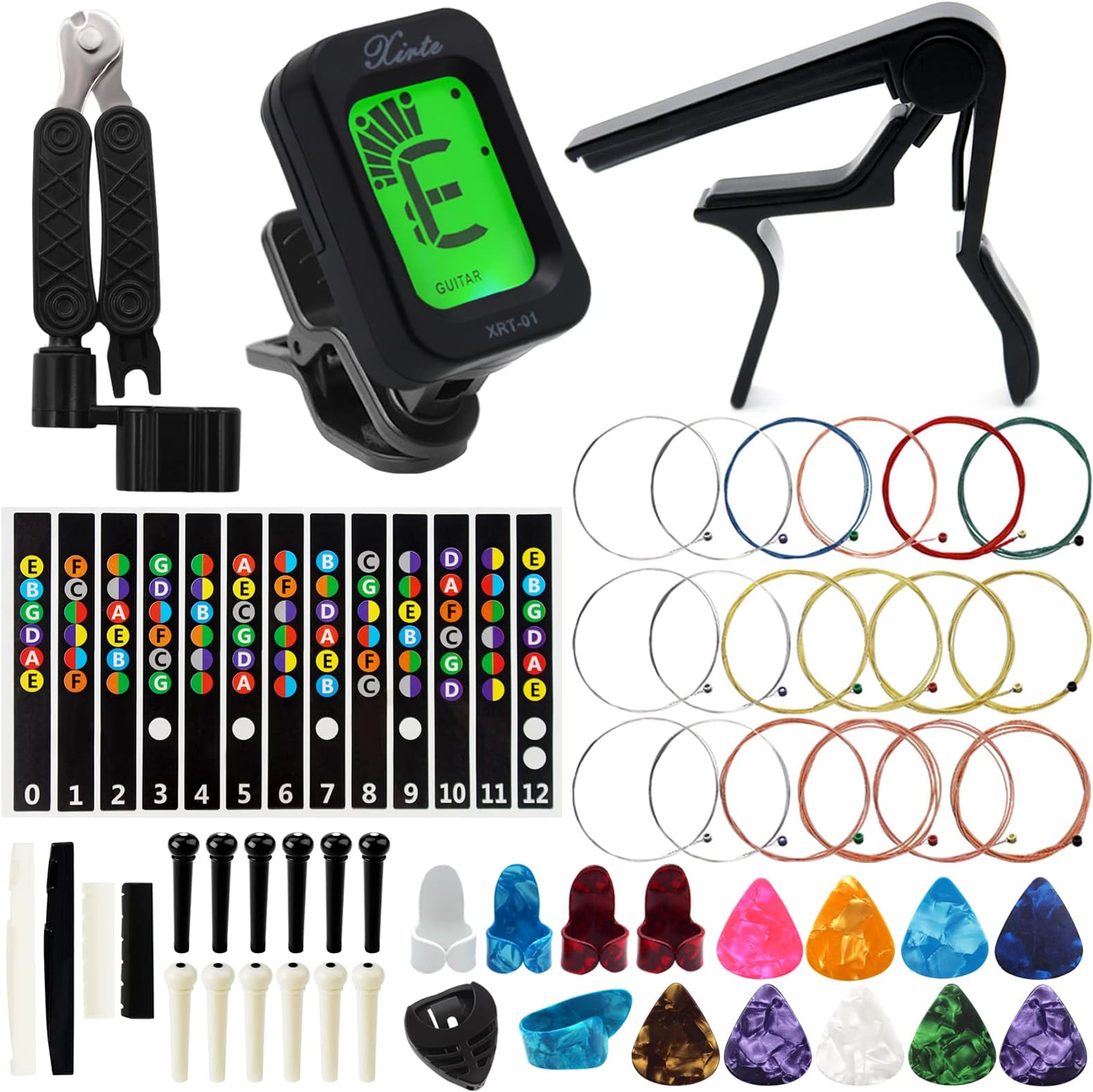 Amazon.com: Guitar Accessories Set 9 Pieces Guitar Tool Kit Including ...