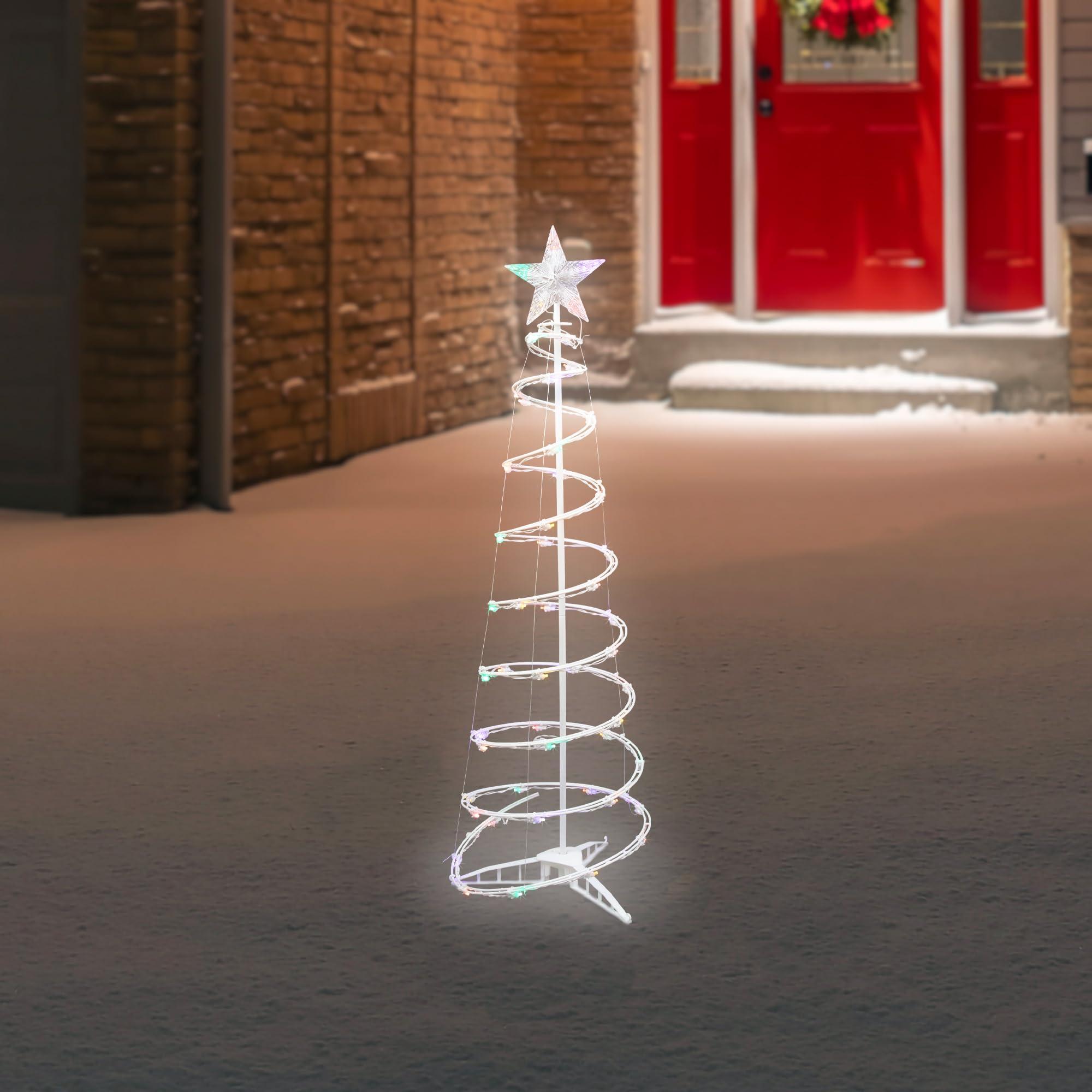 Amazon.com: LED Lighted Spiral Cone Tree Outdoor Christmas Decoration ...