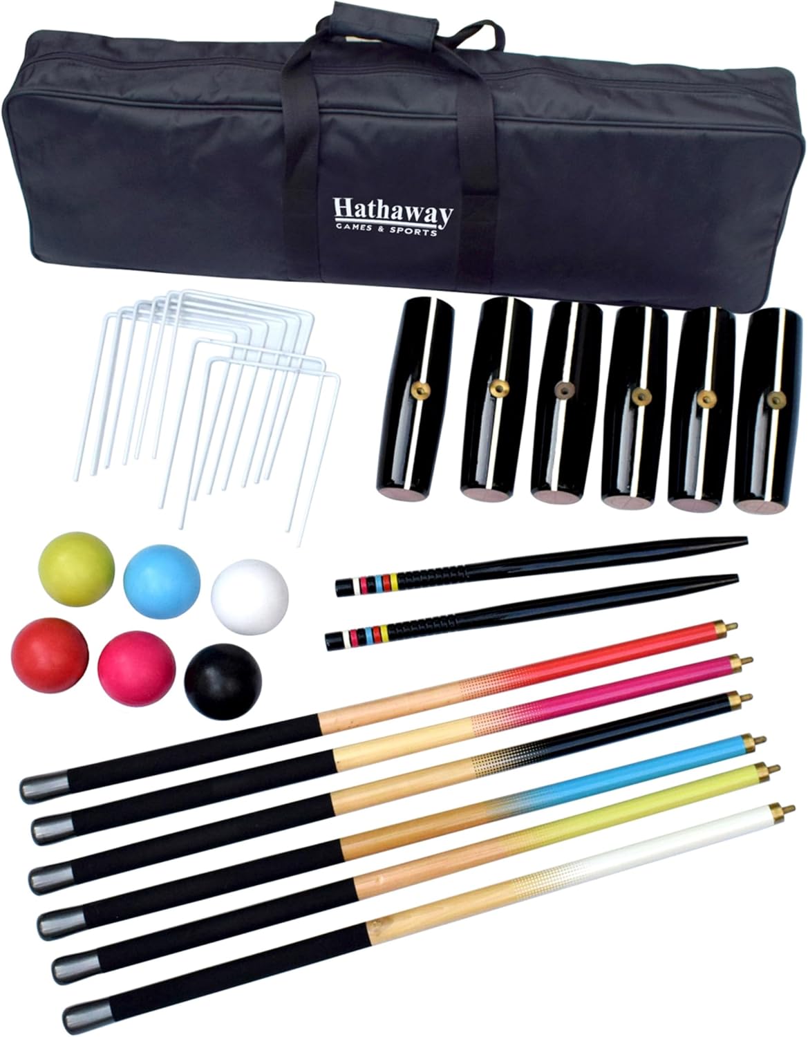 Amazon.com: Hathaway Deluxe 6-Player Croquet Set for Adults, Kids ...
