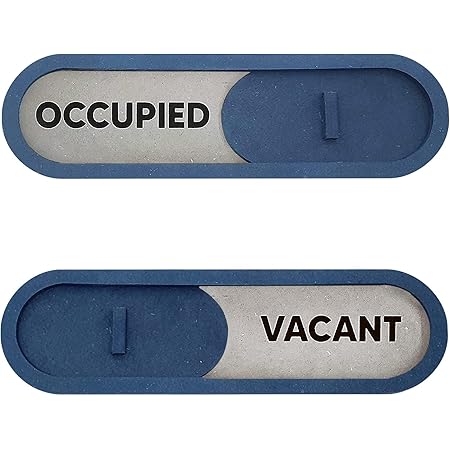 Amazon.com : GEEKBEAR Vacant/Occupied Slider Sign (Blue) - Made with ...