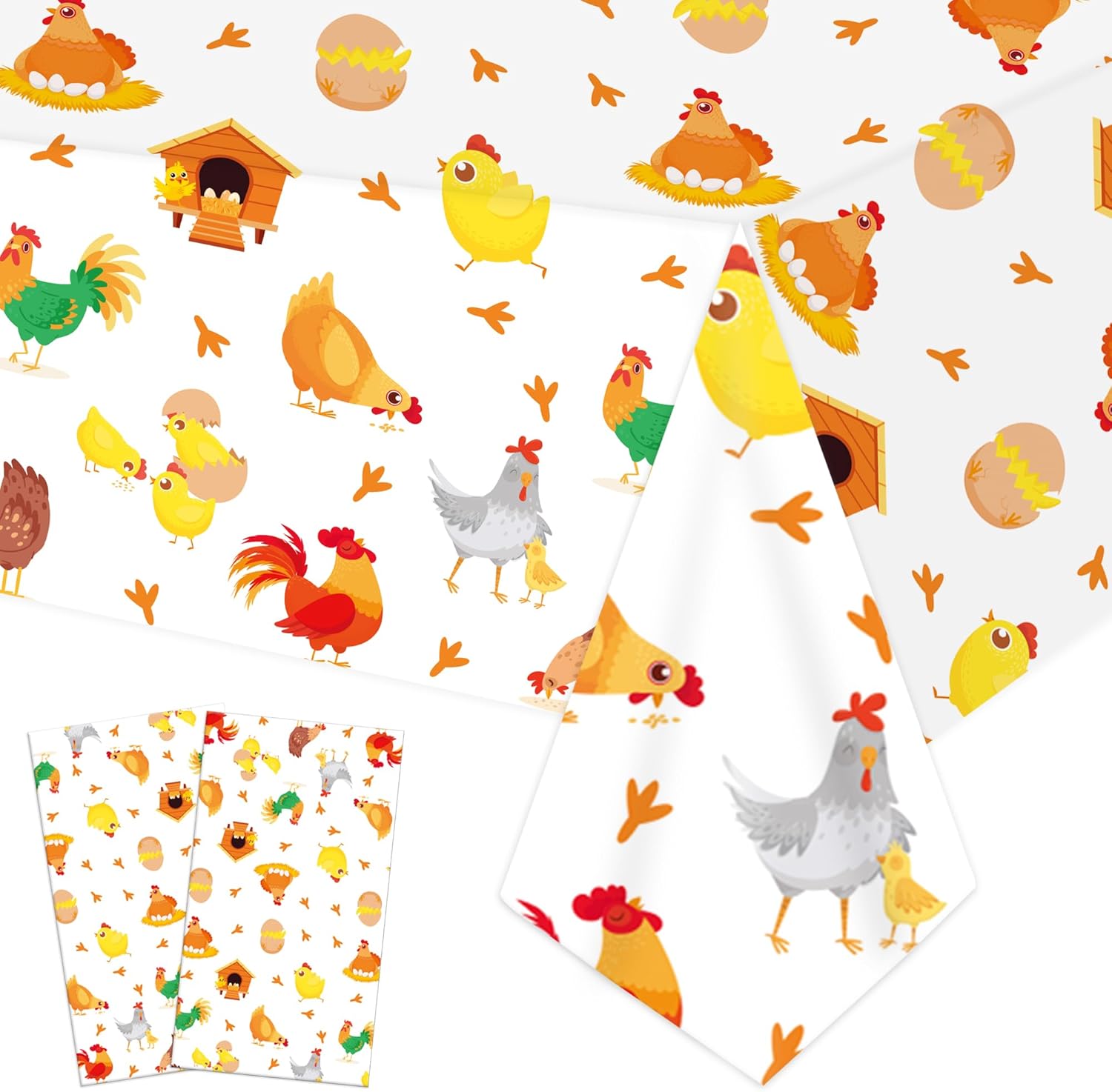 Amazon.com: umoni Chicken Party Tablecloth Chicken Birthday Party ...