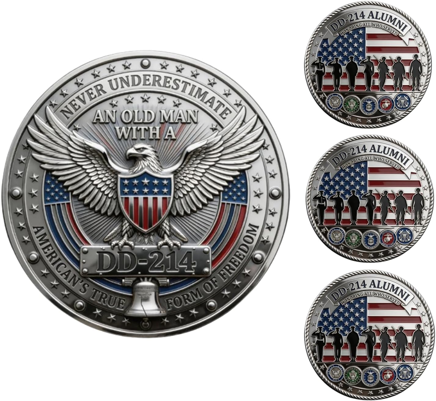 Amazon.com: DD-214 Veteran Pride Challenge Coin, Alumni Military ...