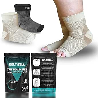 Amazon.com: Beltwell® - Plus-Size Foot & Ankle Compression Socks For ...