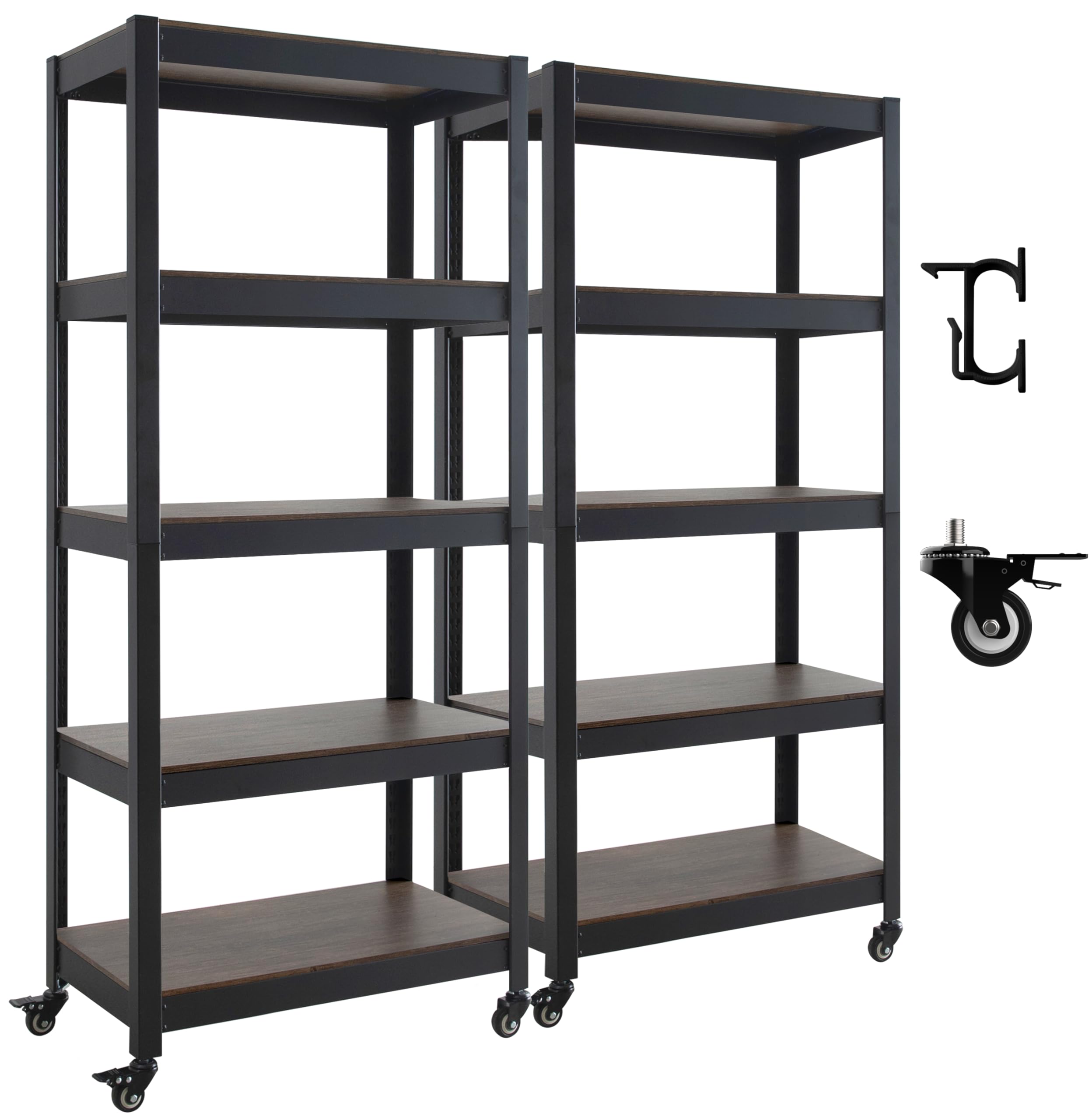 Amazon.com: HOMEDANT House 5-Tier Metal Boltless Rolling Cart Shelf ...