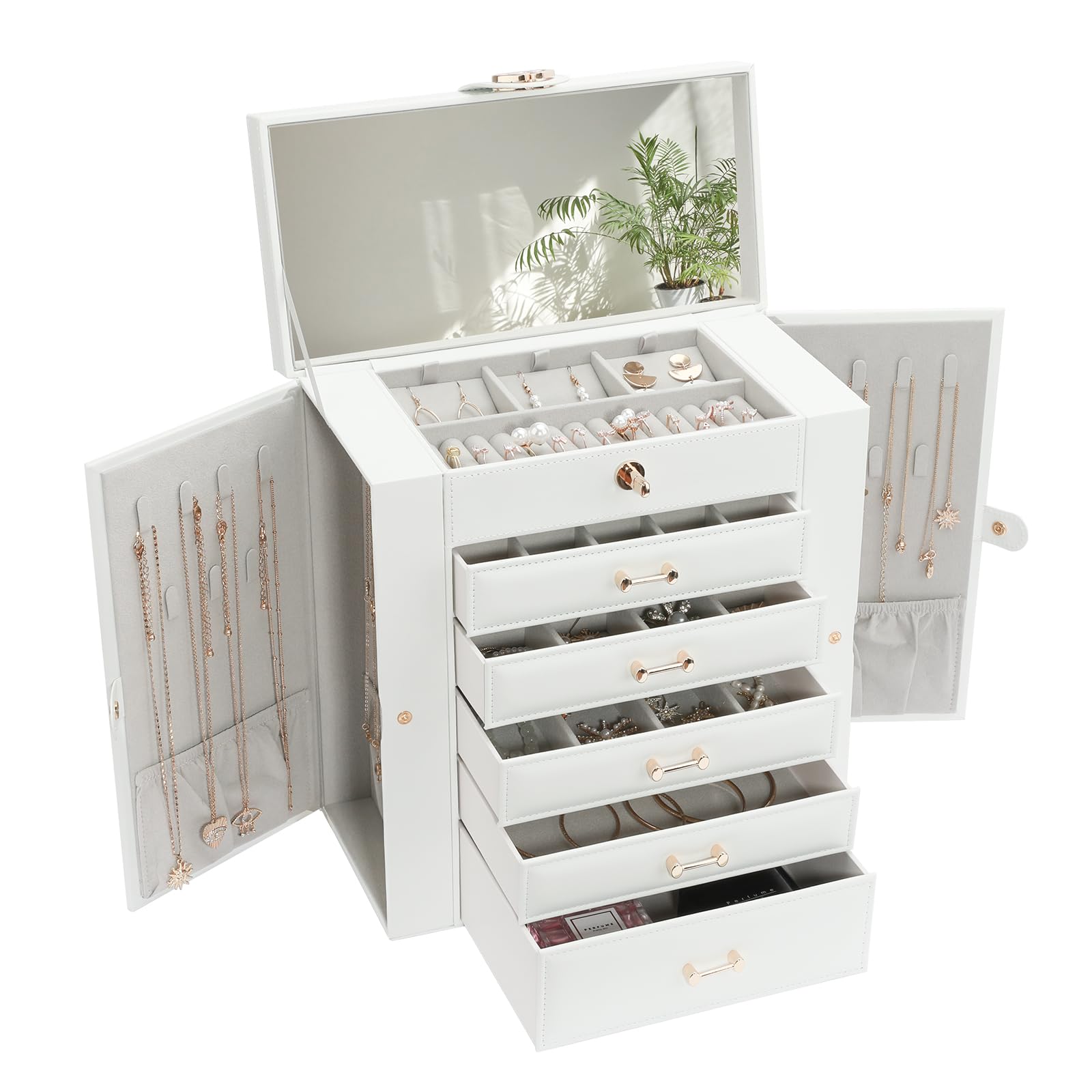V-LAFUY Large Jewelry Box, Jewelry Boxes for Women Jewelry Organizers ...