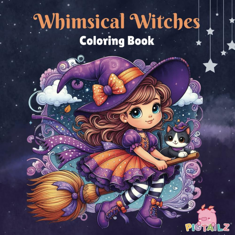 Amazon.com: Whimsical Witches Coloring Book for Kids and Adults: Cute ...
