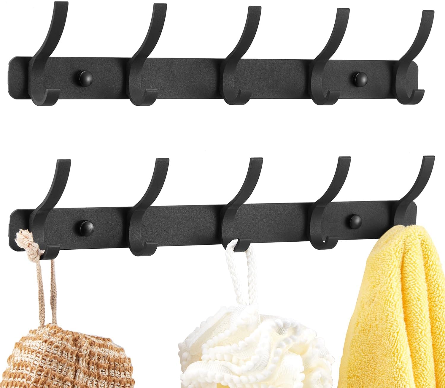 Amazon.com: KEESMAL 6PCS Large Black Coat Hooks Wall Mount Heavy Duty ...