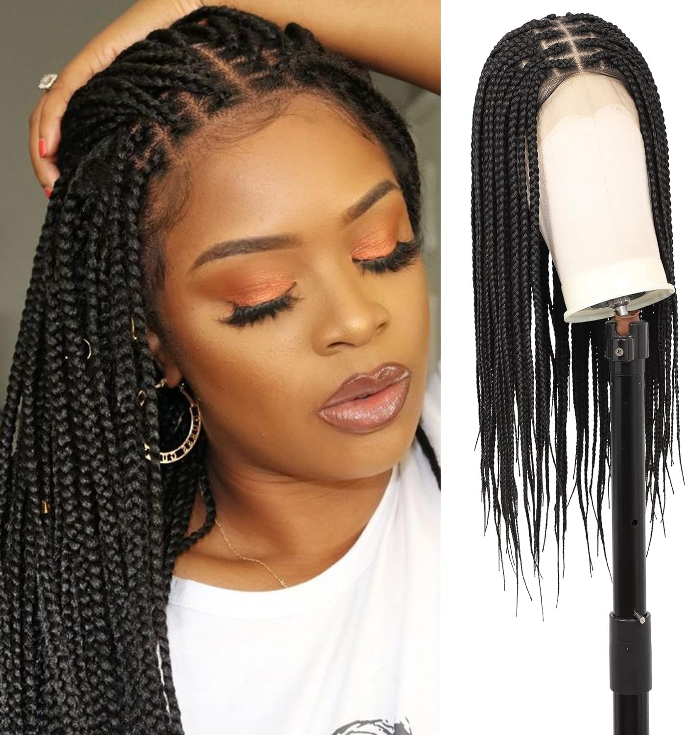 Amazon.com : Kalyss 24" Box Braids Wig Lace Front Braided Wigs Braid ...