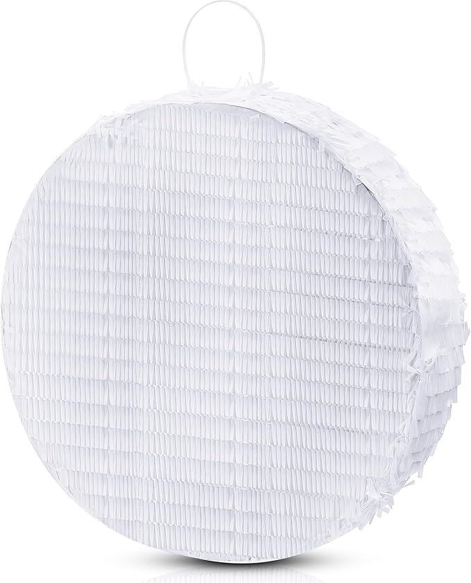 Amazon.com: Poen 13.78'' Round Blank Pinata Birthday Pinata White Color ...