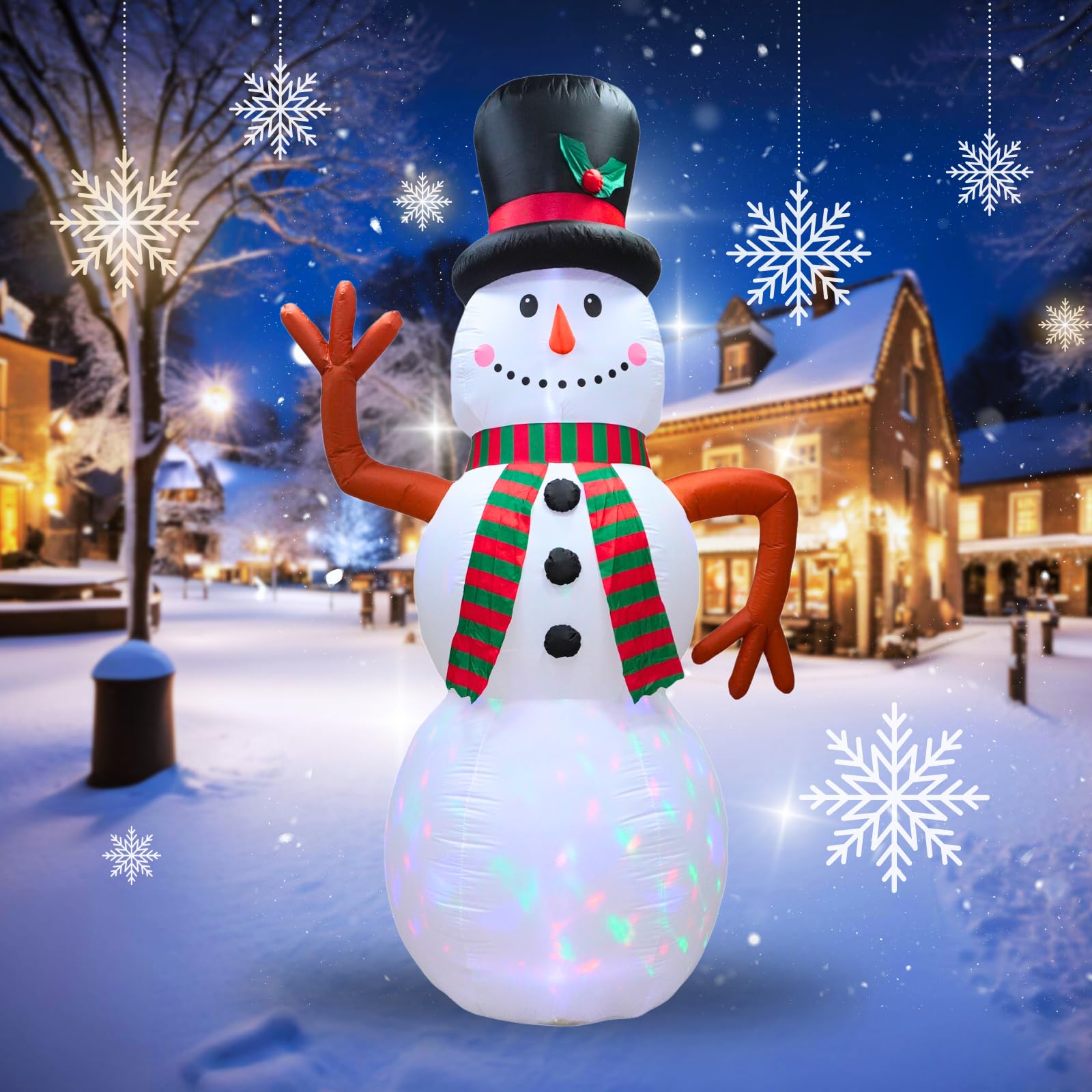 Amazon.com: PTS 12FT Inflatable Snowman Outdoor Decoration, Christmas ...