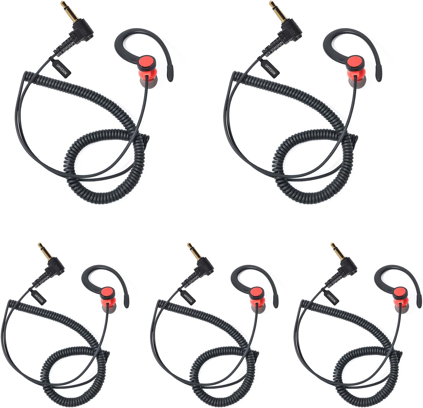 Amazon.com: UAYESOK 5pack 3.5mm Radio earpiece for Law Enforcement, Listen Only Police Earpiece ...