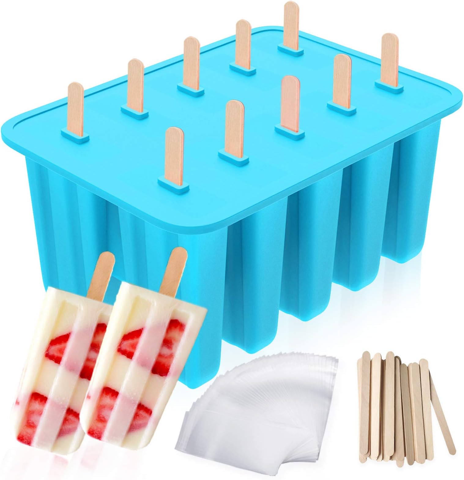 Amazon.com: American Ice Pop Maker - Frozen Popsicle Mold Kit Moldes ...