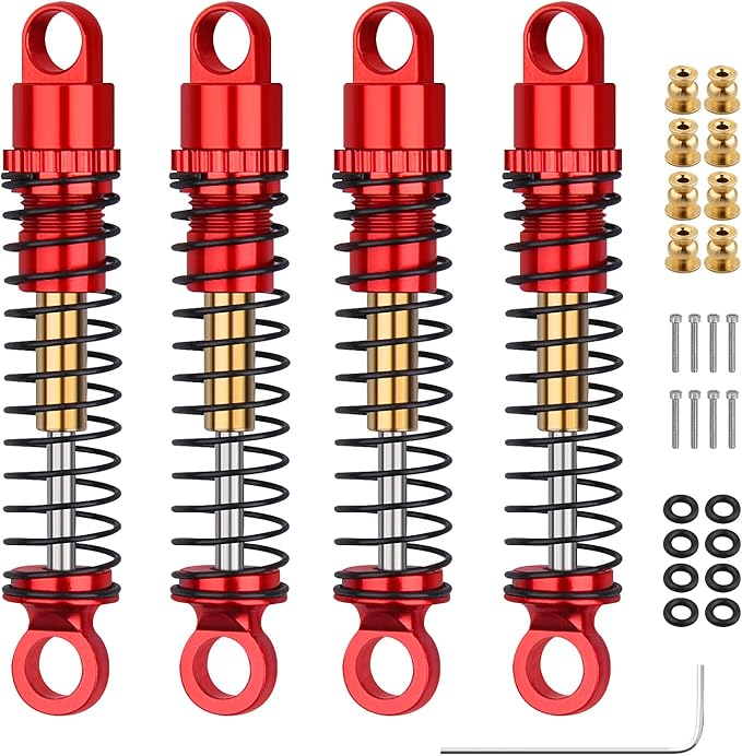 Amazon.com: 4Pcs 1/24 RC Shocks Set 43mm Aluminum Shocks Absorber for ...