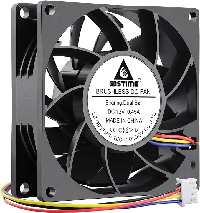 Amazon.com: GDSTIME 80mm PWM Fan, High Speed 12V 4PIN 80mm x 25mm CPU ...