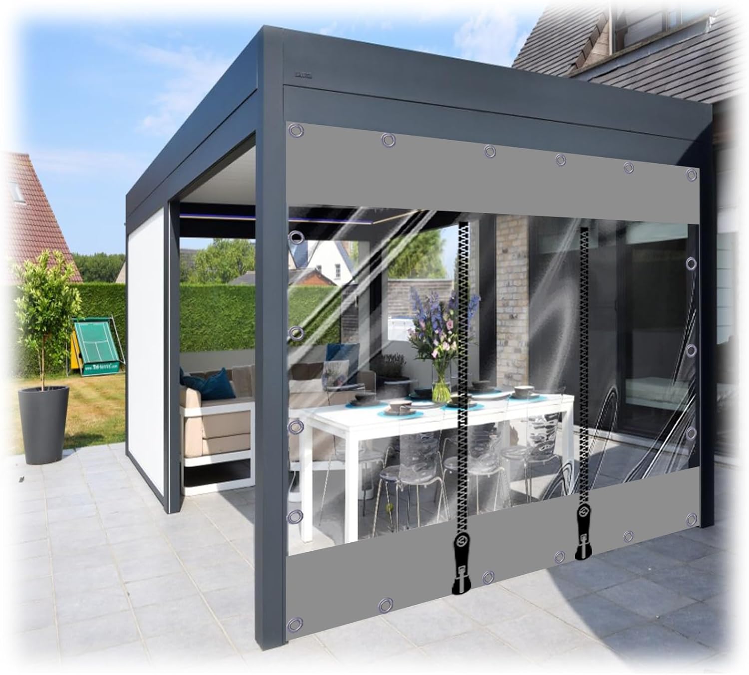 Amazon.com: ALEXXO Clear Patio Curtains Weatherproof Heavy Duty ...