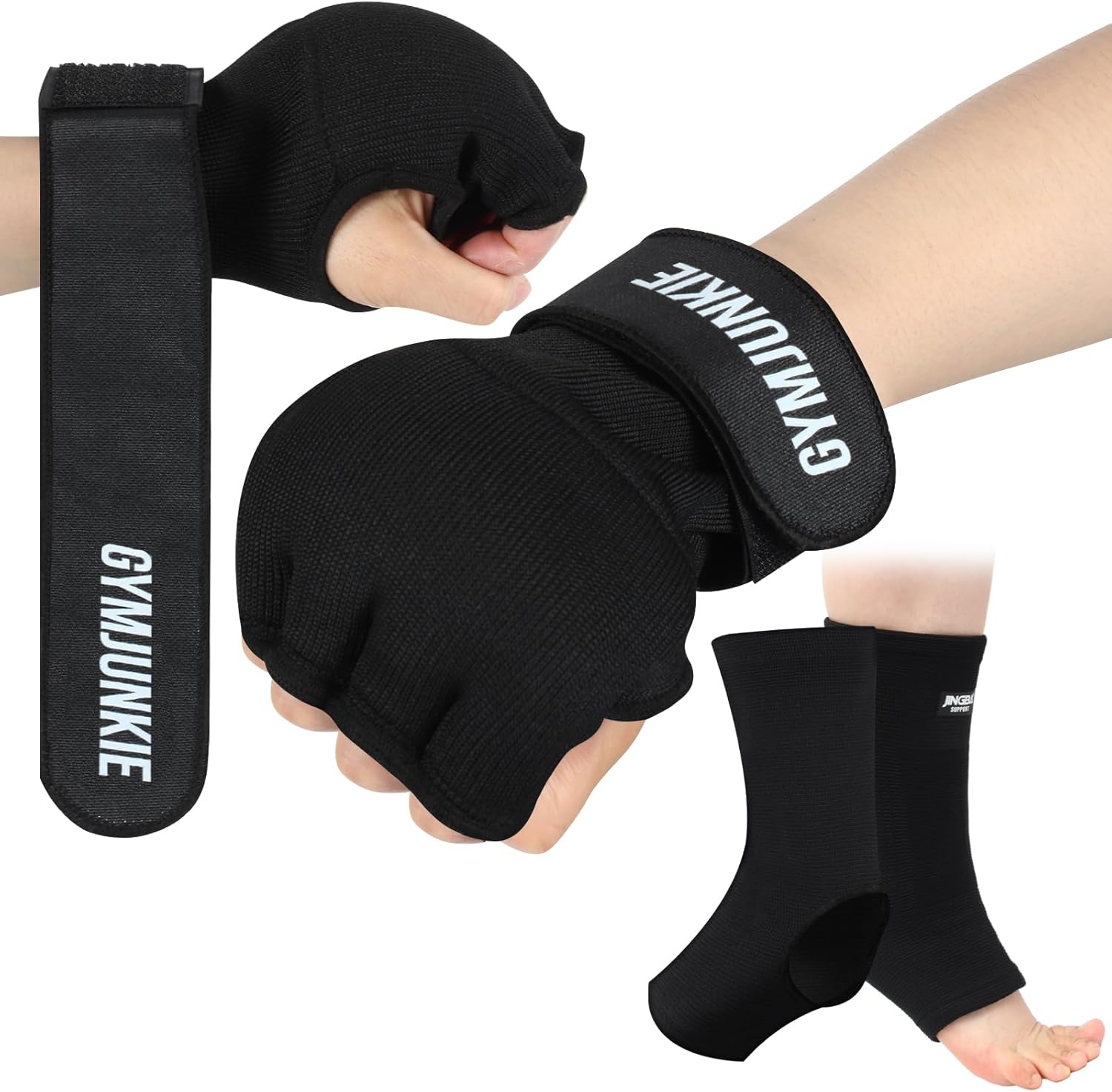 Amazon.com : Jenaai Gel Boxing Hand Wraps Inner Gloves Men Women, Long ...