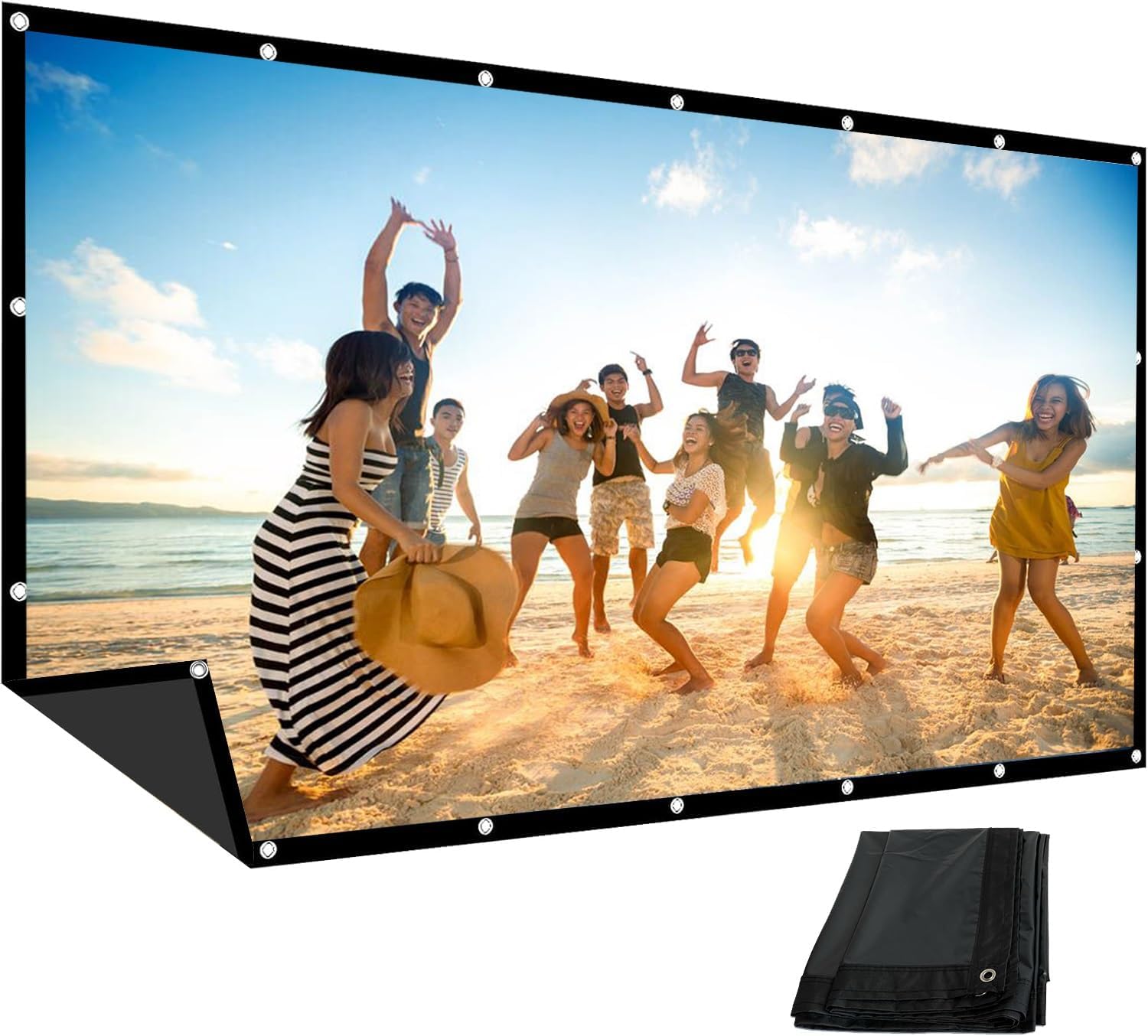 Outdoor Beamer Leinwand 60–250 Zoll, Schwarze Rückseite, Faltbar ...